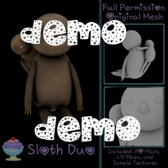 Second Life Marketplace - DEMO [Sherbert] Full Perm Sloth Duo (ADD)